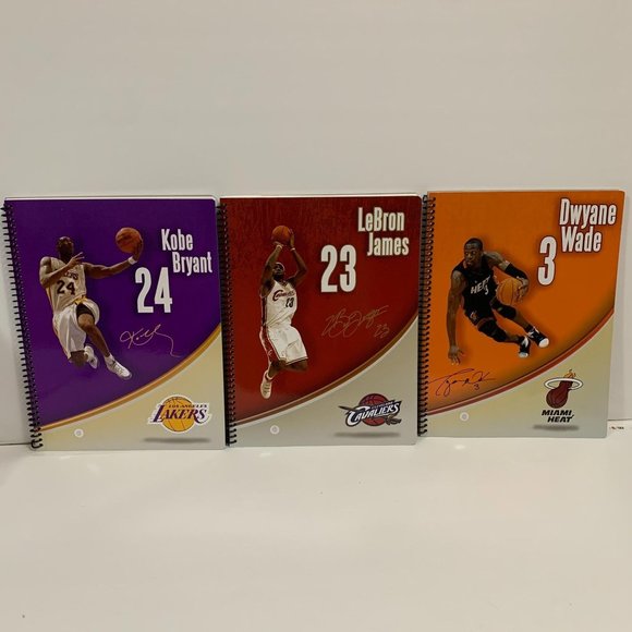 NBA | Office | Nba Spiral Notebooks Lot Of 3 Kobe Bryant Lebron James ...